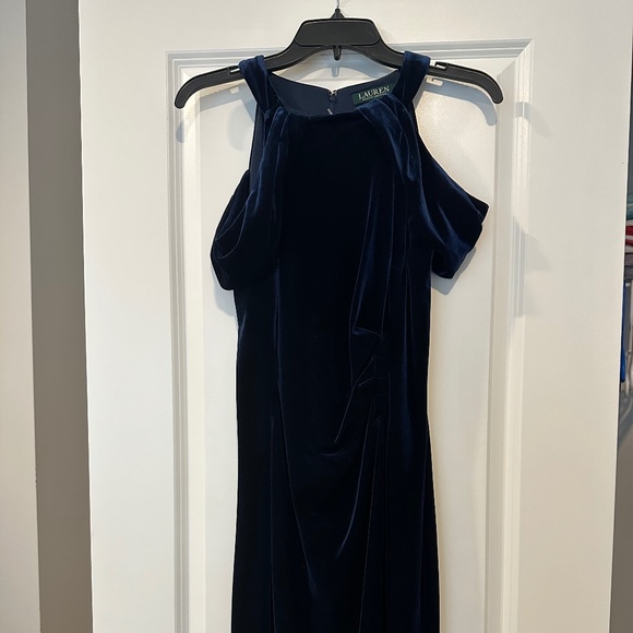 Lauren Ralph Lauren | Dresses | Velvet Navy Dress | Poshmark